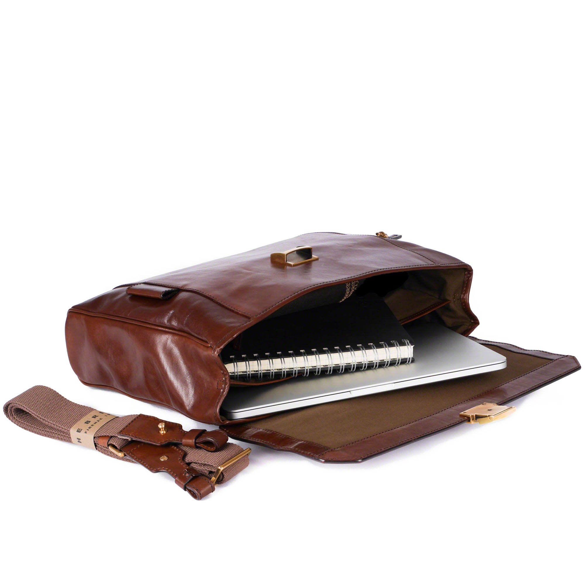 The Bridge Leather Briefcase at Douglas Attire - Douglas-Brown