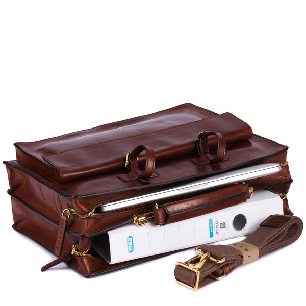 The Bridge Bags - Leather Classic Briefcase at Douglas Attire - Douglas ...